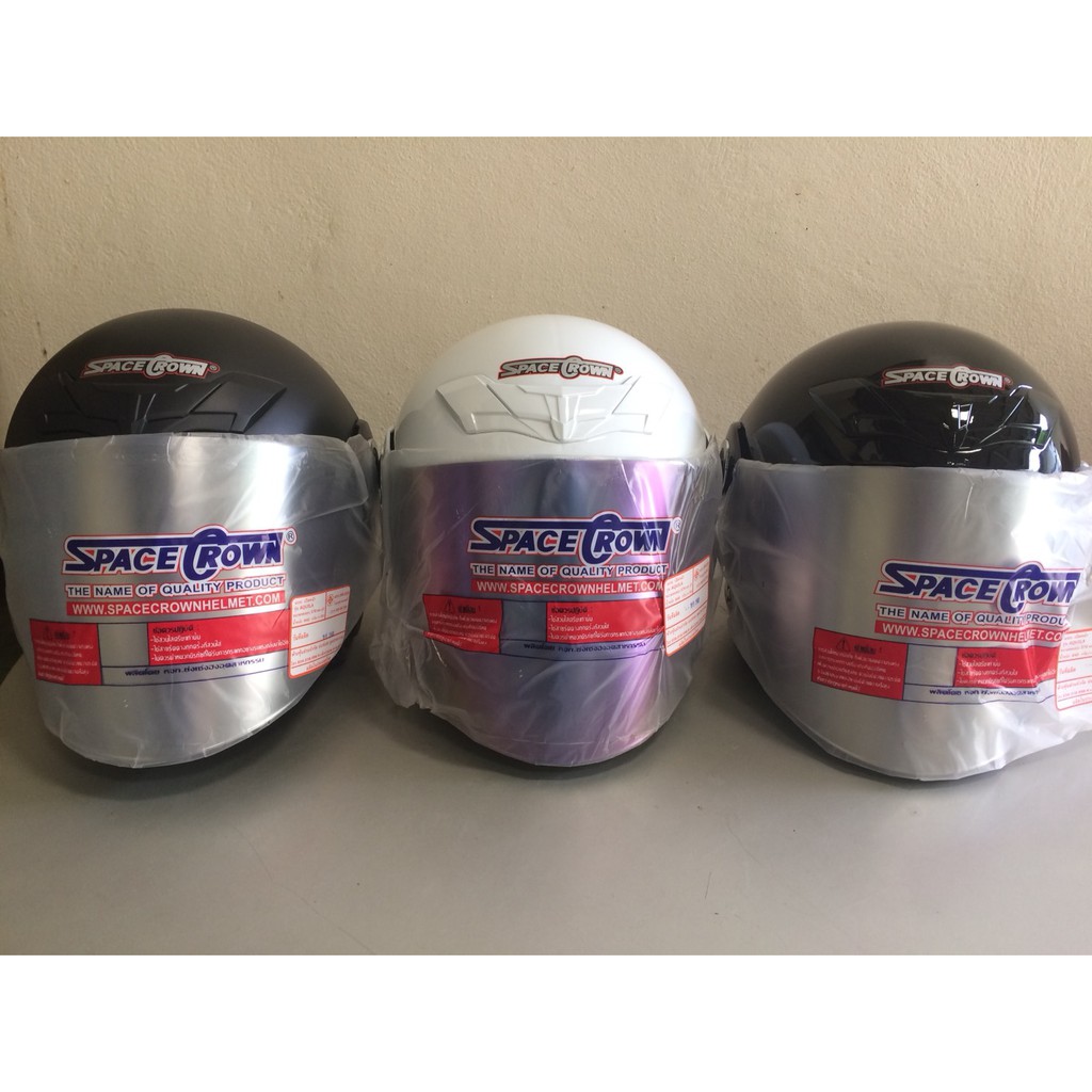 หมวกกันน็อค (หมวกกันน๊อค) VISION สีเทา SPACE CROWN หมวกกันน็อค SLIS ...