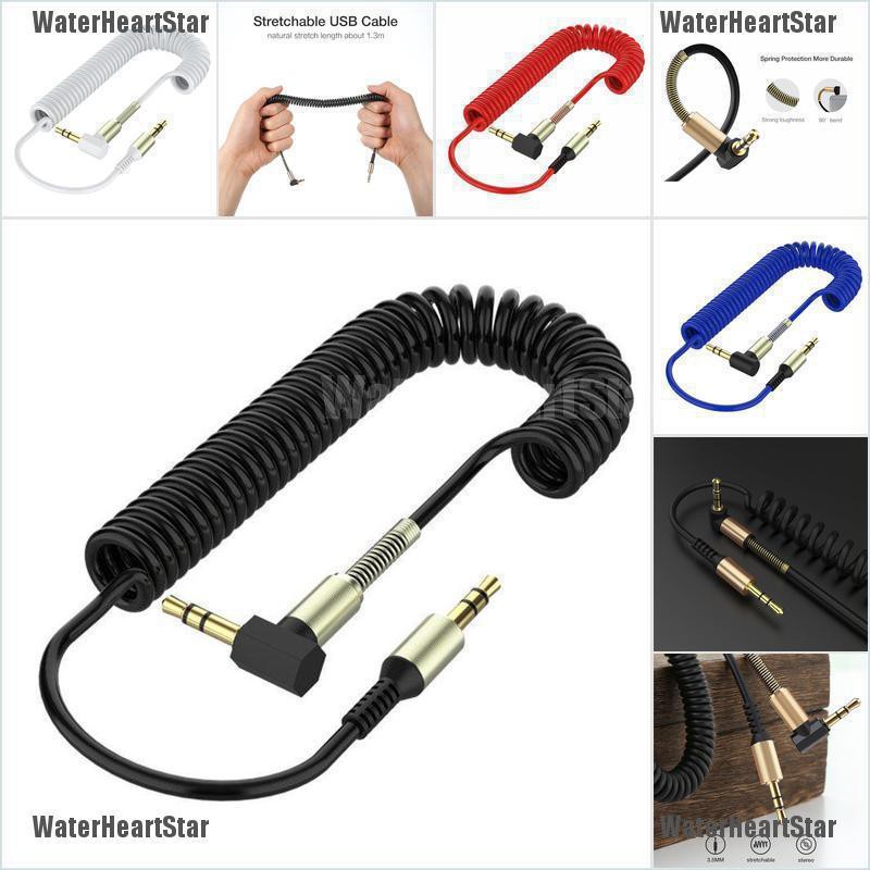 WaterHeartStar 3.5Mm Male To Male Aux Cable Cord L-Shaped Right Angle ...