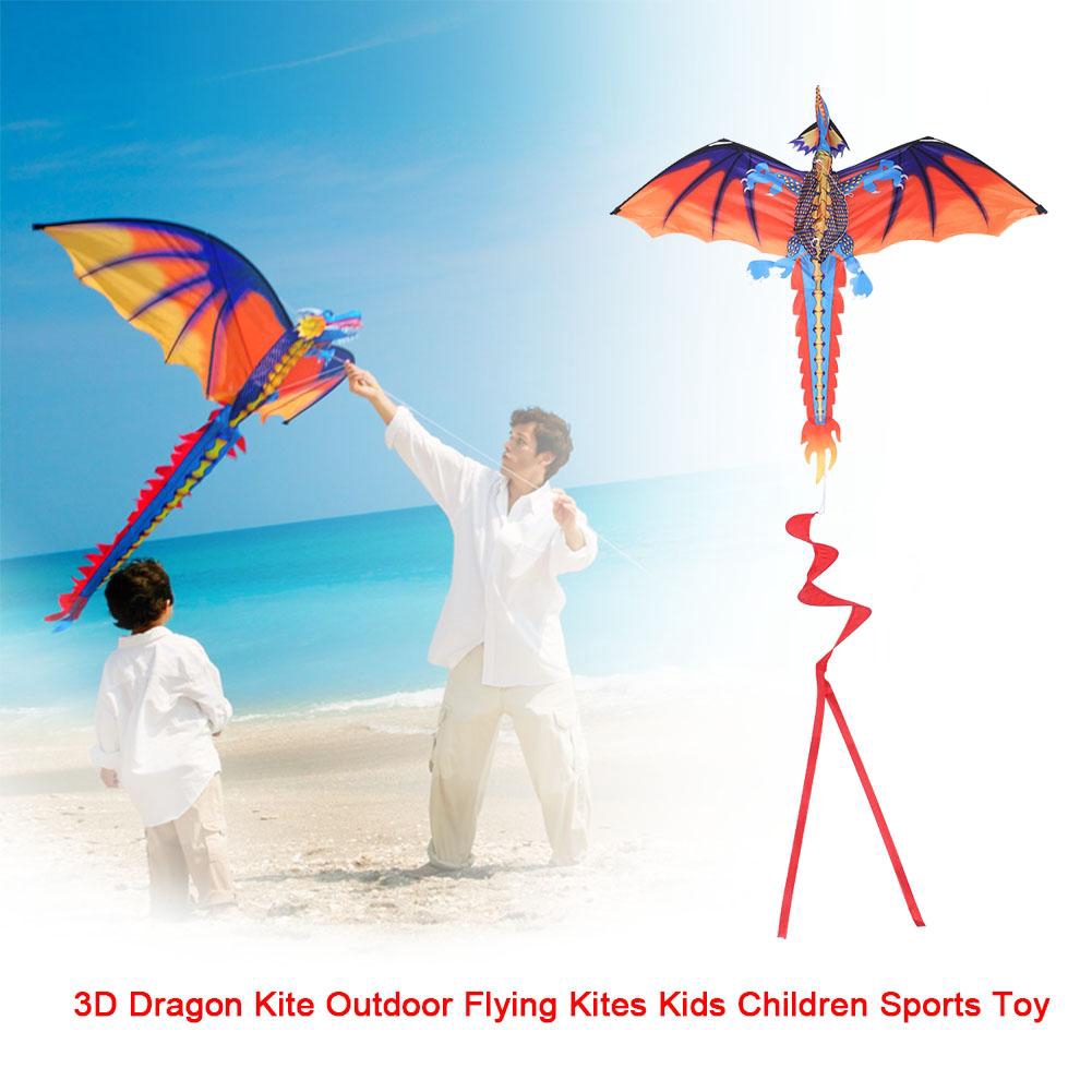 3D Dragon Kite Outdoor Flying Kites Kids Children Sports Toy | Shopee ...