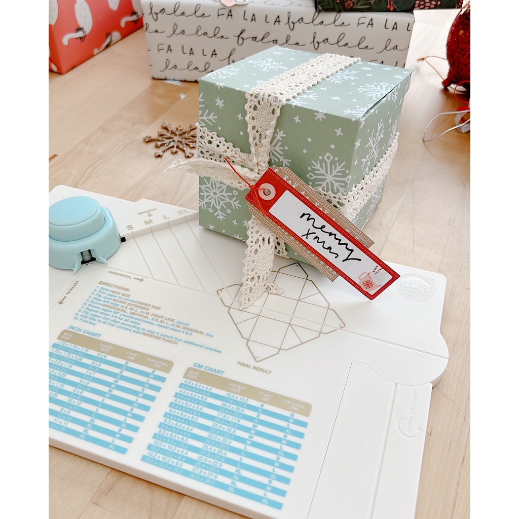 Tool อุปกรณ์งานฝีมือ Gift Box Punch Board เครื่องทำกล่องของขวัญขนาดต่าง ...