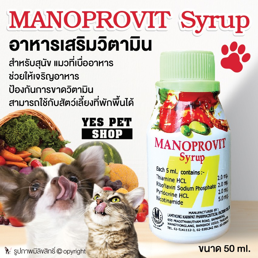วิตามิน Manoprovit Syrup อาหารเสริม กระตุ้นความอยากอาหาร ช่วยให้เจริญ ...