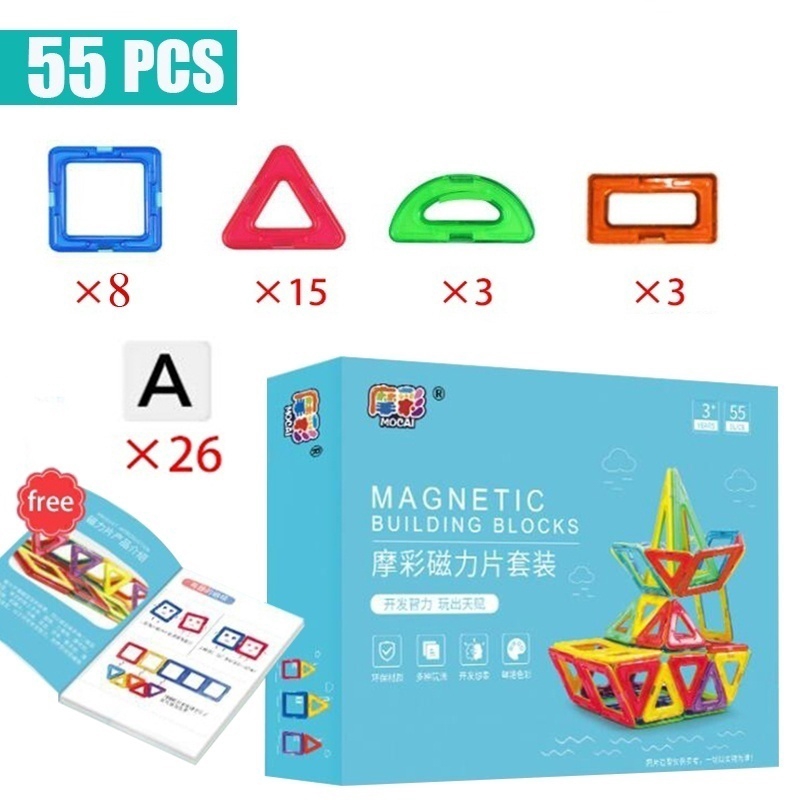 105/55/33Pcs Christmas Gifts DIY Magnetic Building Blocks Cube Collage ...