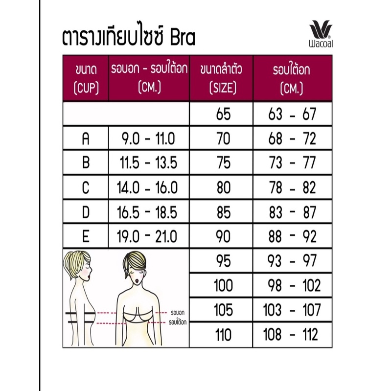 WACOAL Basic Bra เสื้อชั้นใน รุ่น WB9896 บราเสริมโครง เสริมฟองน้ำ - siriban_shopping - ThaiPick