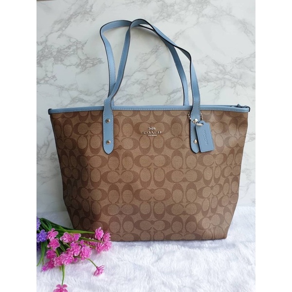 ผ่อน0%แท้100% กระเป๋าสะพาย City Zip Tote in Signature Coach F58292 ...