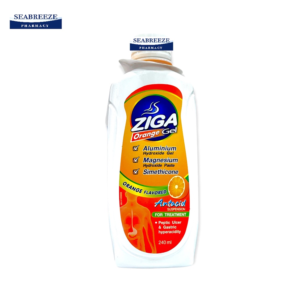 ZIGA GEL (ORANGE) SUSPENSION 240 MLซิก้า เจล (รสส้ม) ชนิดน้ำแขวนตะกอน ...