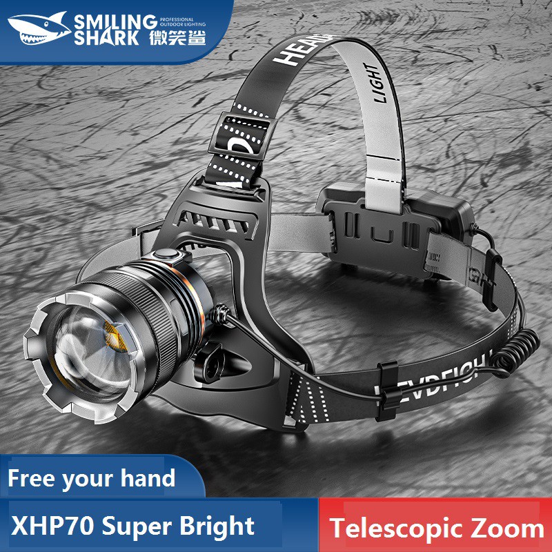 SmilingShark XHP70 Headlight Yellow Light Sensor Headlamp Fishing Head ...