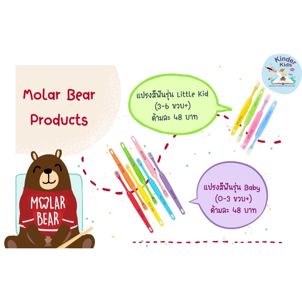 Molarbear แปรงสีฟันเด็ก โมล่าร์แบร์ 0-3 ปี 3-6 ปี และ มาใหม่!!! 6-12 ปี ...