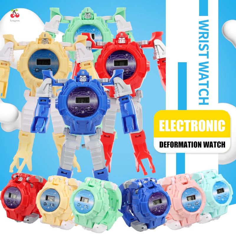 Adjustable Cartoon Electronic Deformation Watch Transformer Toy Gift ...