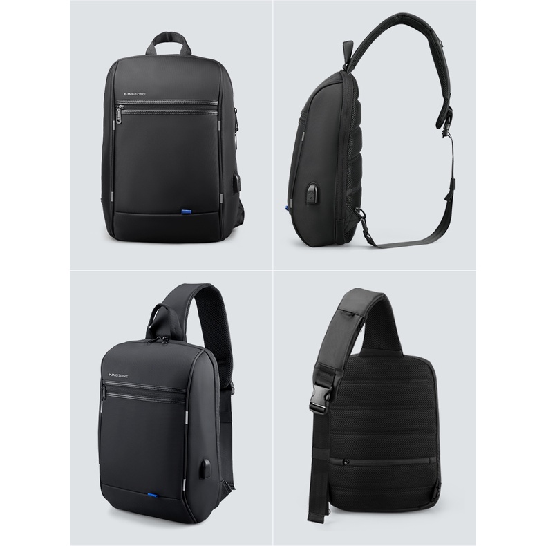 NewKingsons 13.3 Inch Sling Bag Anti-theft USB Charging Messenger Chest ...