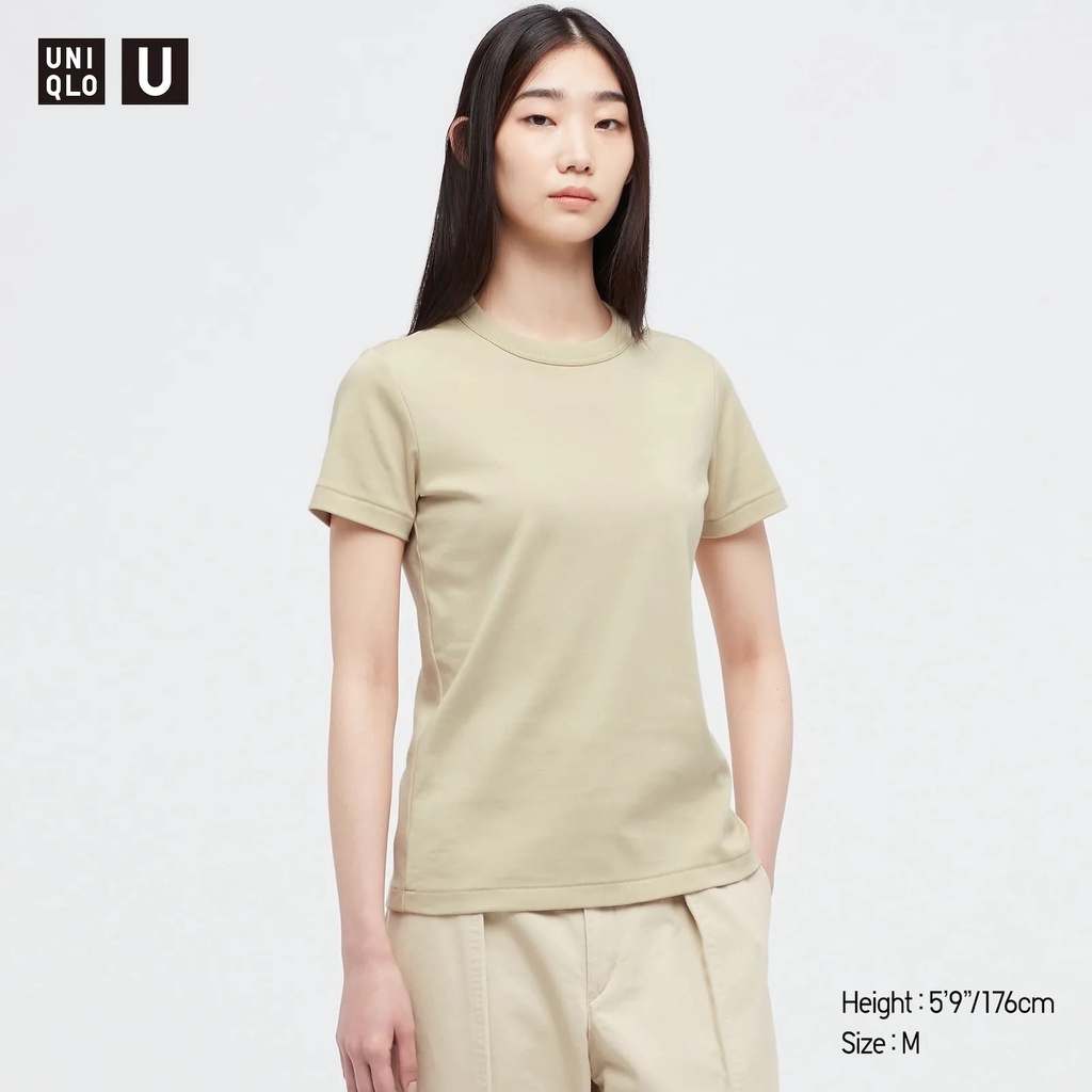 SM Uniqlo ของแท้ เสื้อยืดคลอกลม Uniqlo U T-Shirt (ผู้หญิง) เสื้อยืดสีพื้น เสื้อยืดแขนสั้น ...