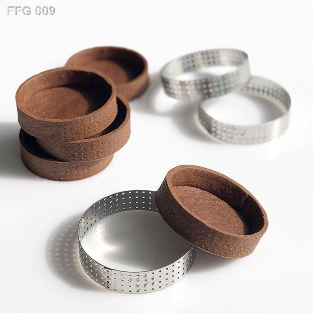 Circular Stainless Steel Porous Tart Ring Bottom Tower Pie Cake Mould ...