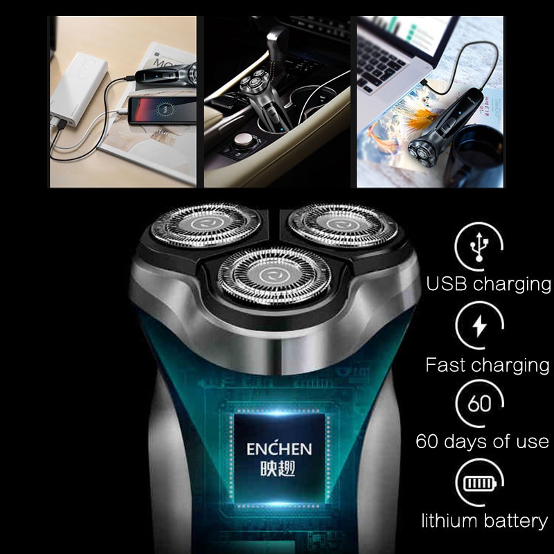 ENCHEN BlackStone Face Shaver For Men Rechargeable 3D Floating Electric ...