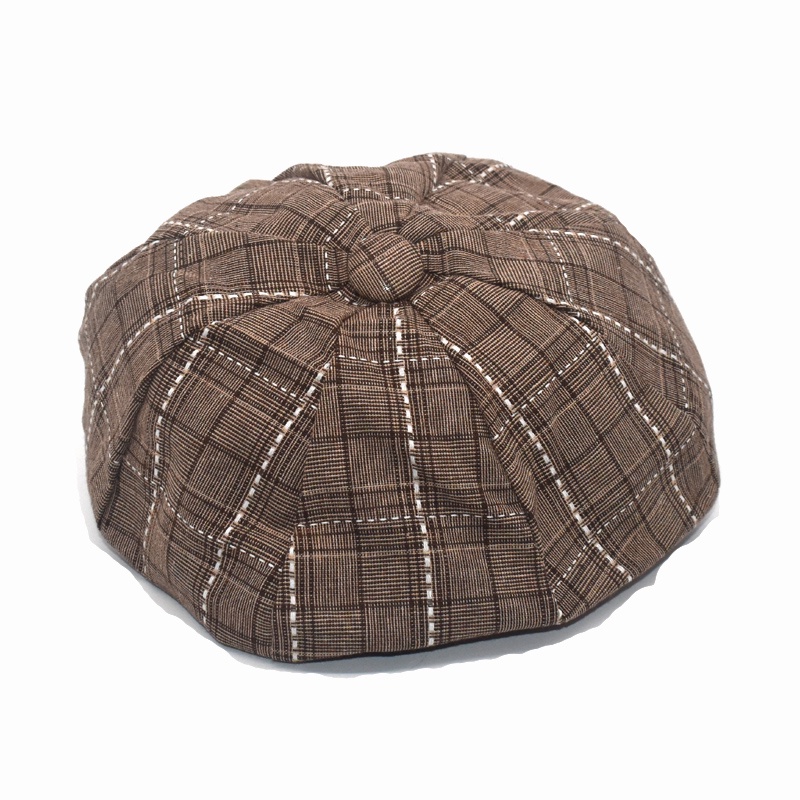 2020 New Gatsby Octagonal Beret Hat Men39s Ladies Hat Tweed Black And ...
