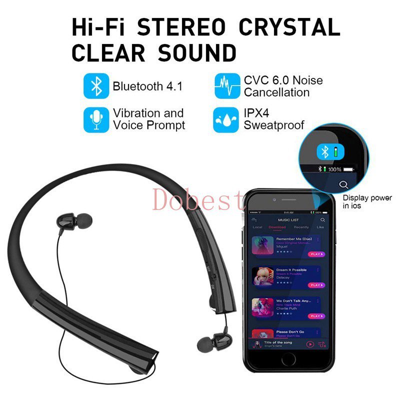 905 Neck band Bluetooth wireless Earphone Headset Sport Running Long ...