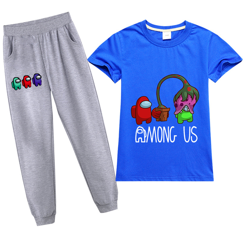 Among Us Kids เสื้อยืดแขนยาวกางเกงสไตล์เกาหลี 2 ชิ้นสําหรับเด็ก ...