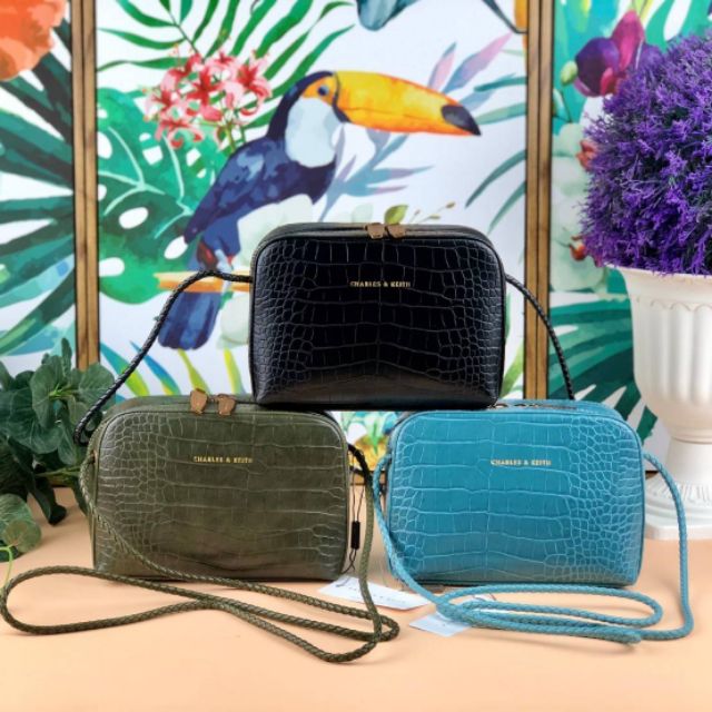 Charles & Keith Croc-Effect Rectangular Crossbody Bag - bng_parfum ...