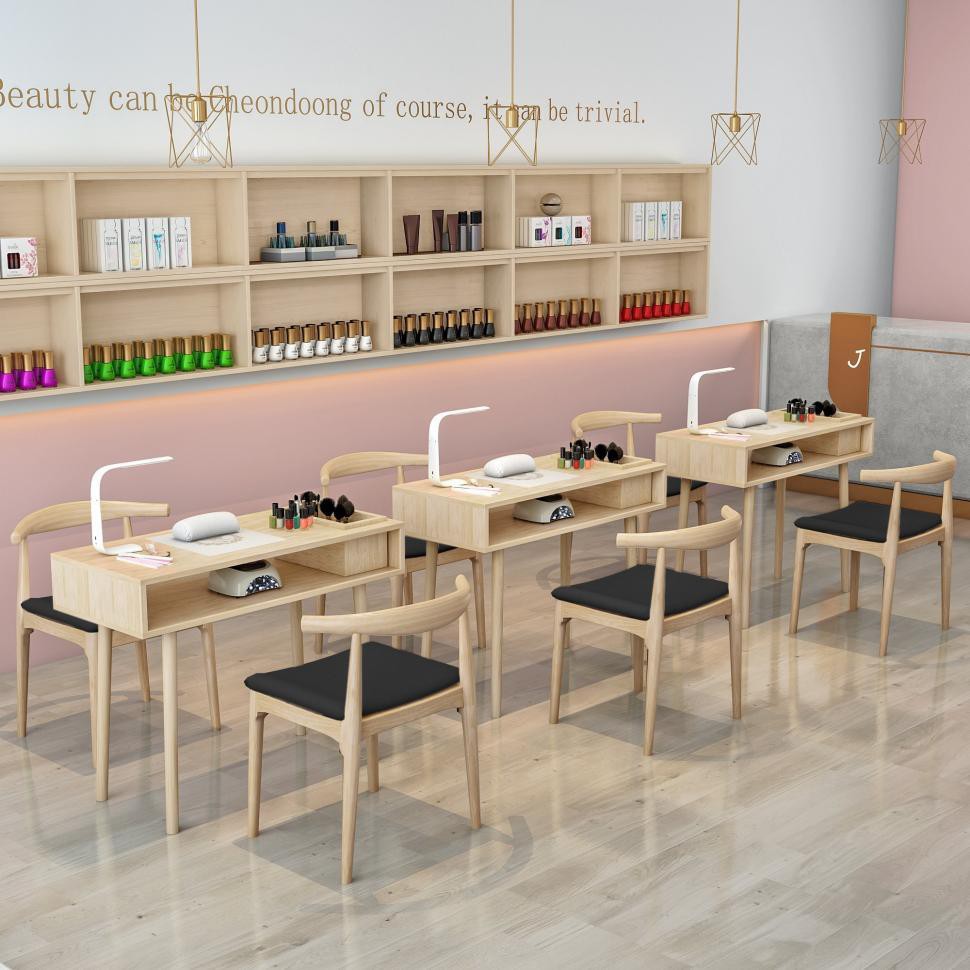 Japanese-Style Simple Solid Wood Single Double Nail Table Nail Table ...