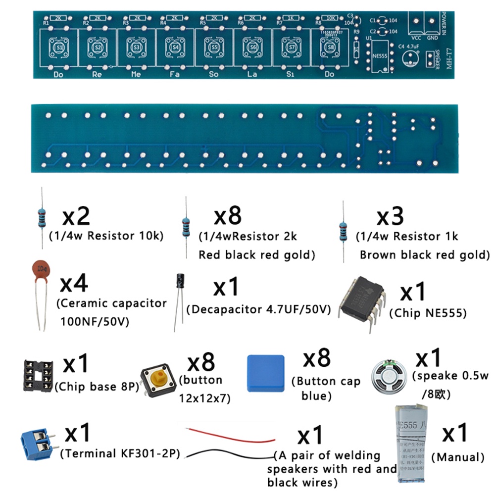 อุปกรณ์อิเล็กทรอนิกส์ DIY Electronic Kits Set NE555 Keyboard Eight ...
