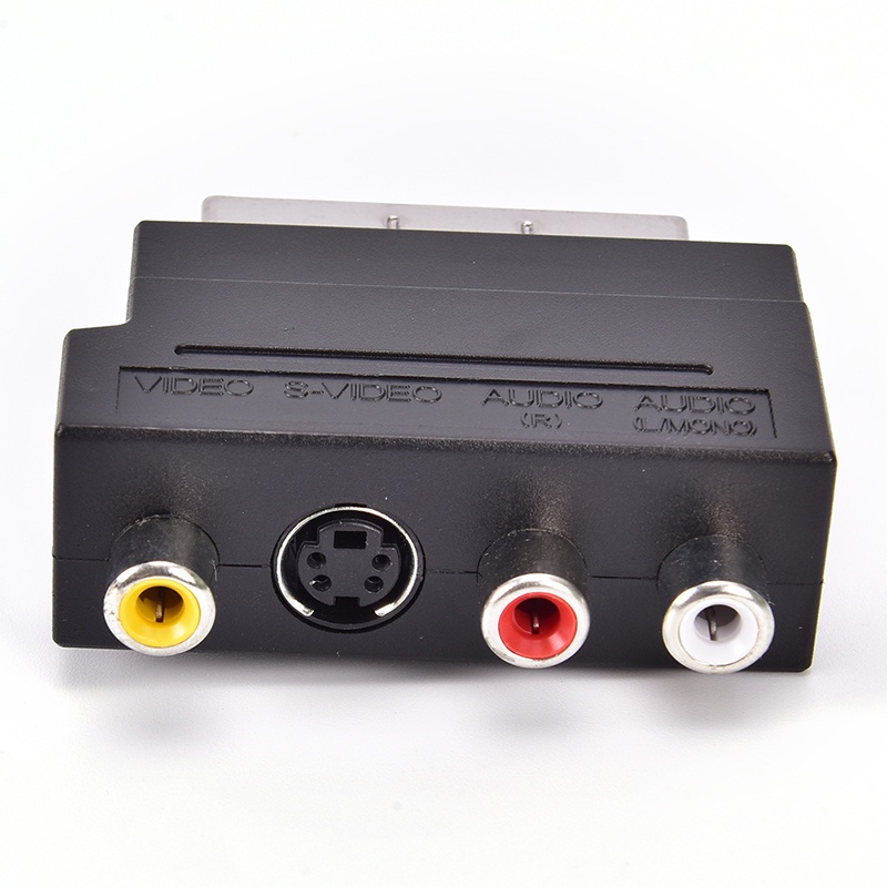 RGB Scart to 3 21 pin RCA S Video Adapter Composite RCA SVHS S Video AV ...