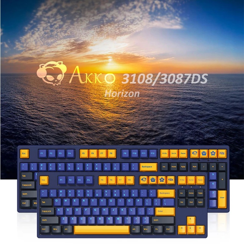 in stock AKKO Horizon wired mechanical keyboard 30873108DS PBT keycap ...
