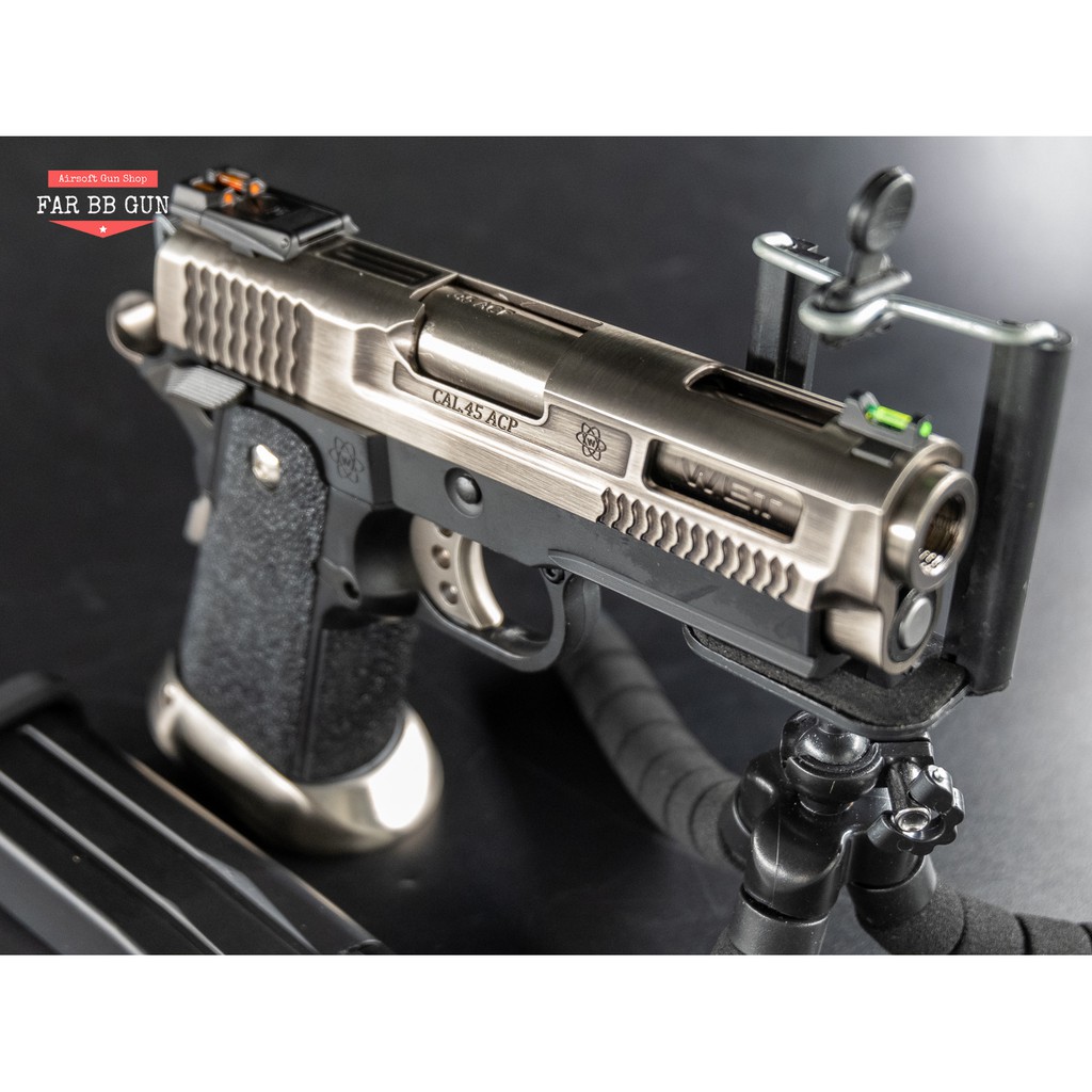 ของเล่น บีบี กัน WE HI-Capa 3.8 Custom (Semi-Auto) เฟรมดำ สไลด์เงิน ...