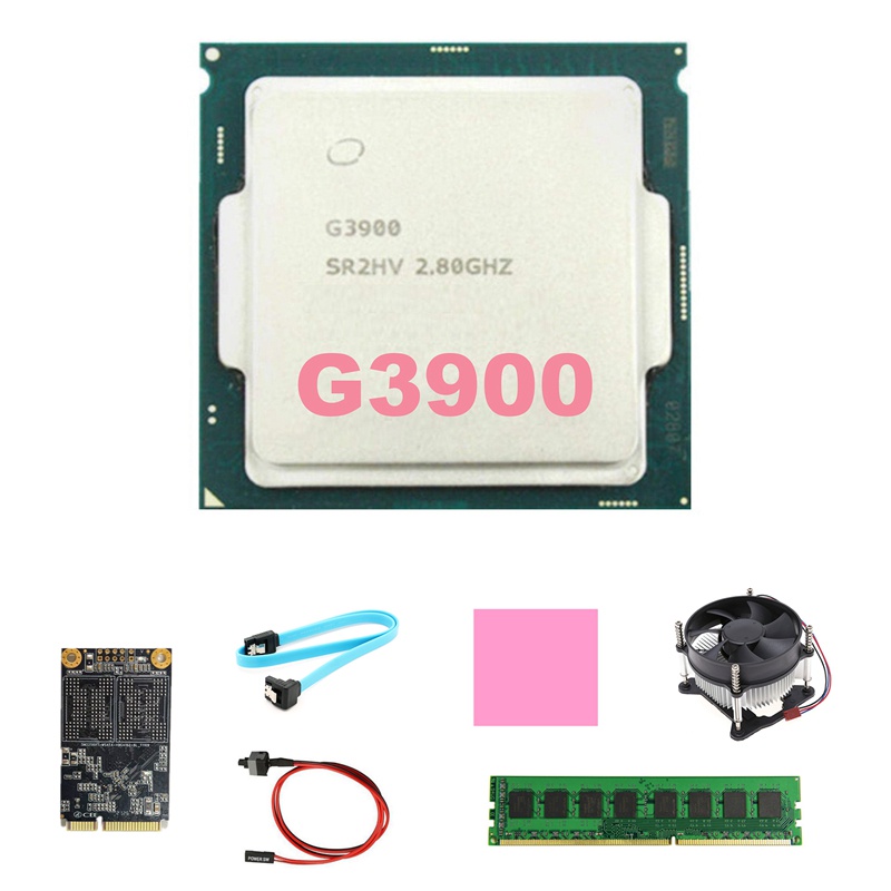 G3900 CPUDDR4 แรม 4GB128G MSATA SSD พัดลมสายเคเบิล SATA สวิตช์ ชุดแผ่นความร้อน สําหรับขุดเหมือง ...