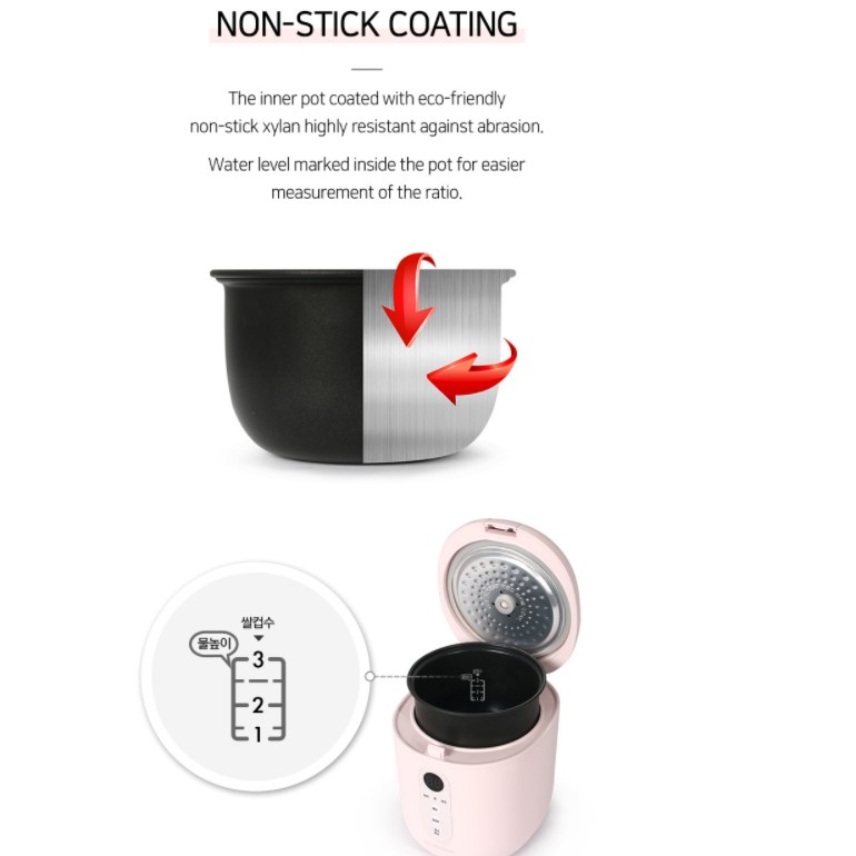 KOREA หม้อหุงข้าวขนาดเล็ก 8 Color Macaron Home Mini Rice Cooker ...