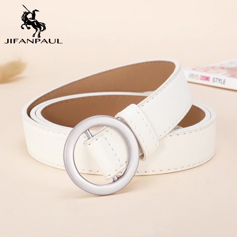 Ready Stock Genuine Leather WomenS Belt Round Fashion Metal Buckle ...