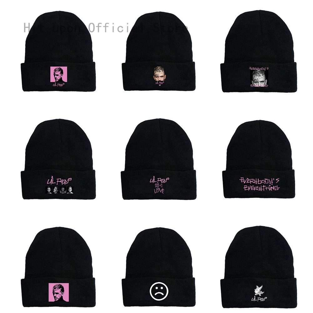 Lil Peep beanie cap for women Sad boy face knitted hat men winter hip ...