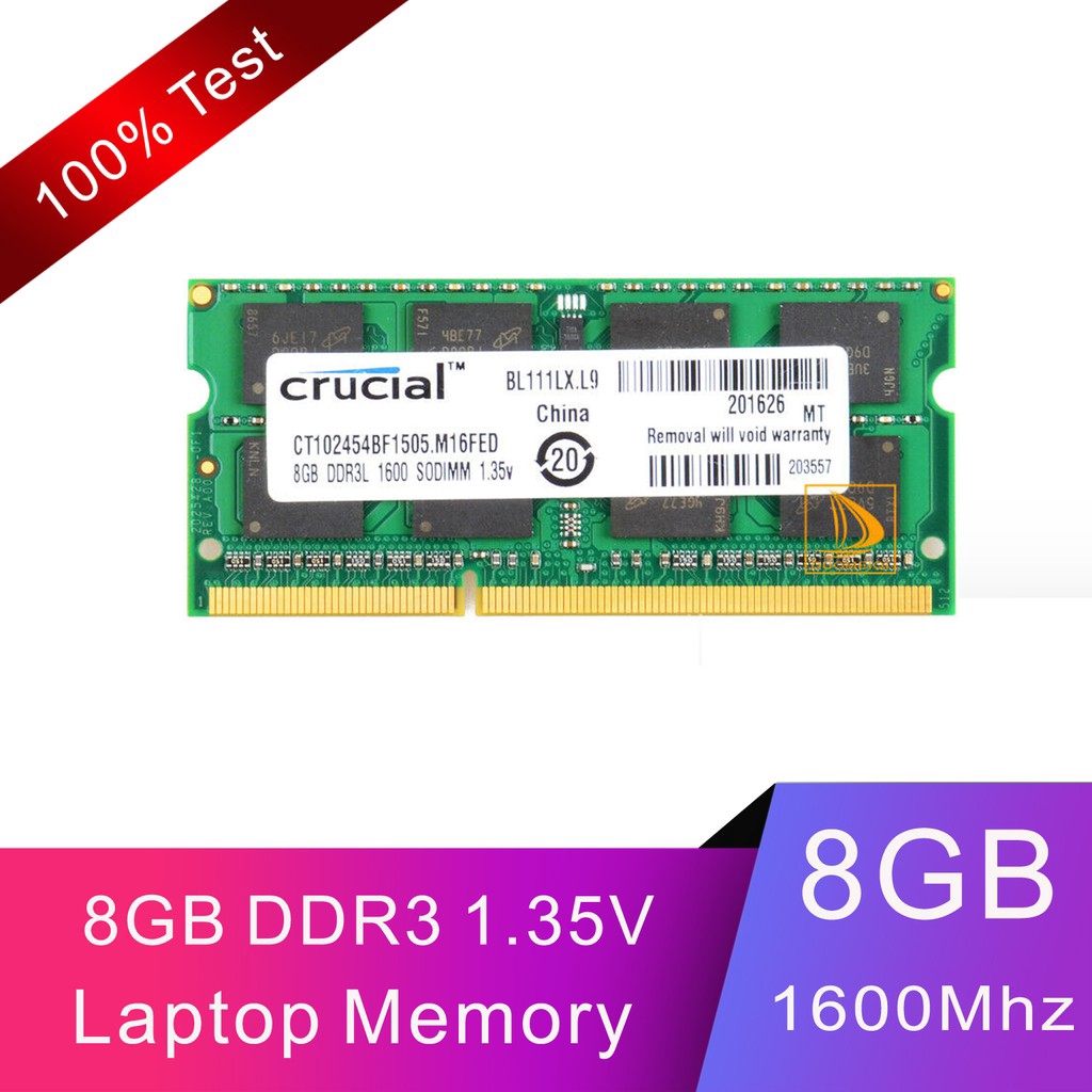 Crucial ครูเชียล 8GB 2Rx8 PC3L-12800S SODIMM RAM Laptop Memory Intel ...