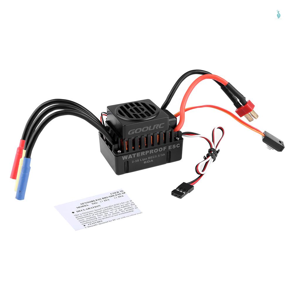 sprcmyGoolRC Waterproof 60A Brushless ESC Electric Speed Controller ...