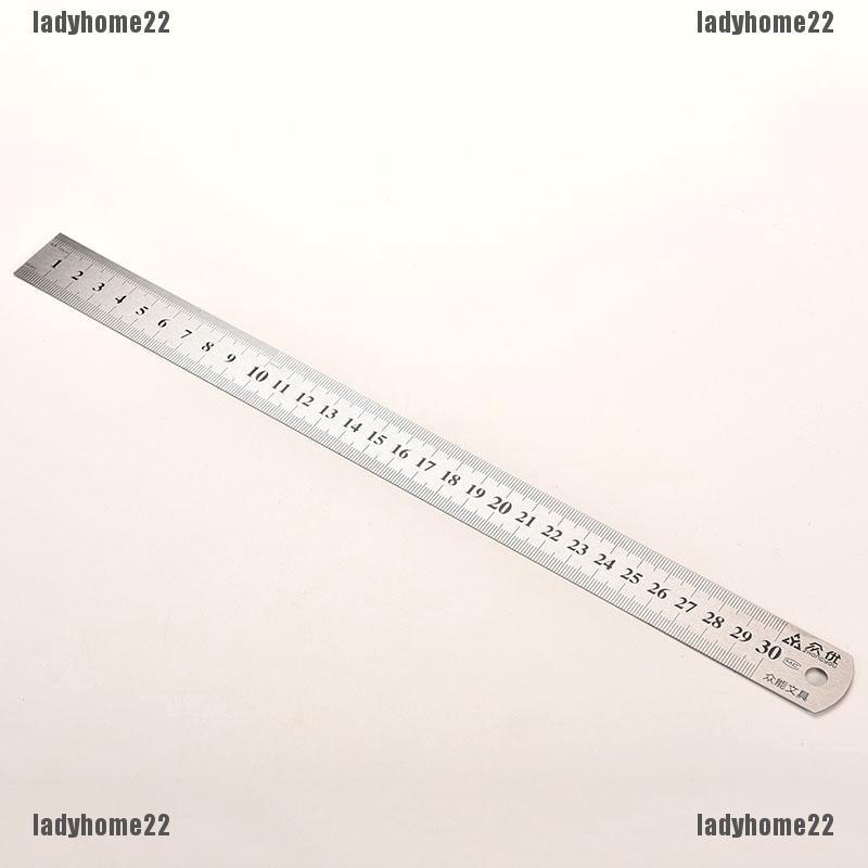 LH 30cm Stainless Metal Ruler Metric Rule Precision Double Sided ...