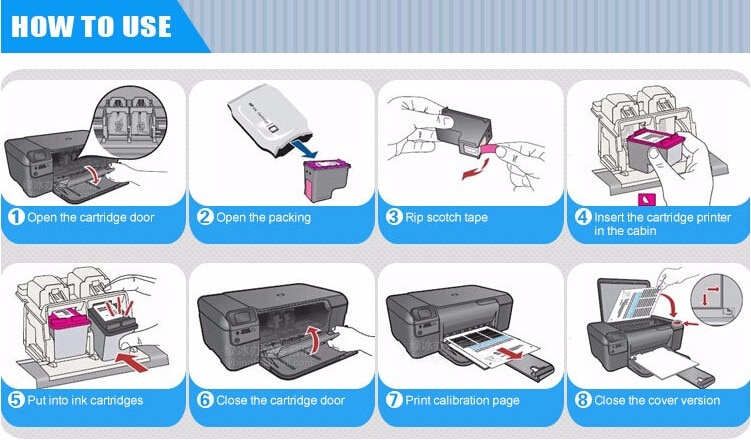 einkshop 60xl Refillable Ink Cartridge Replacement For HP 60 xl Deskjet ...