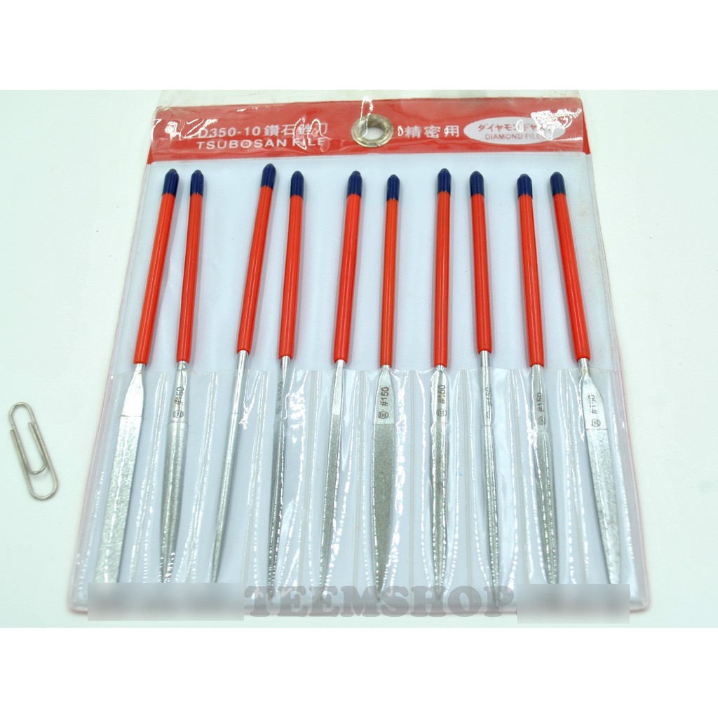 TSUBOSAN ตะไบเพชร 10 ตัวชุด 3x140 mm. D350-10 เบอร์150 | Shopee Thailand