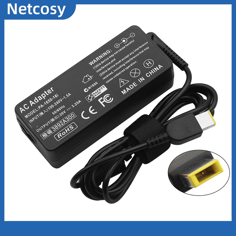 65W 20V 3.25A Laptop Charger USB Tip For Lenovo Thinkpad E440 E450 E550 ...