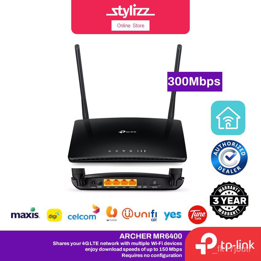 2021TP-Link 300MBPS Dual Band 4G LTE WiFi SIM Router Modem MR64002022 ...