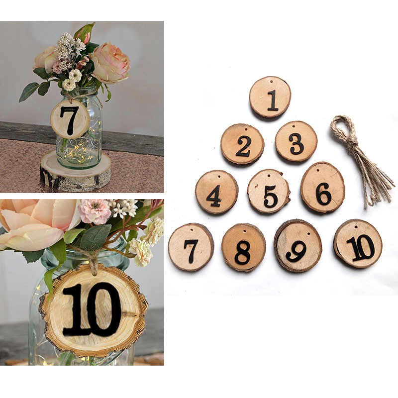 Seat Board Wooden Banquet Beautiful Table Number Card 10pcs Wood Place ...