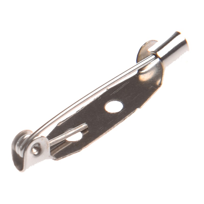 50 Silvery White Brooch Backs Bar Pins Findings Safety Rolling Catch ...