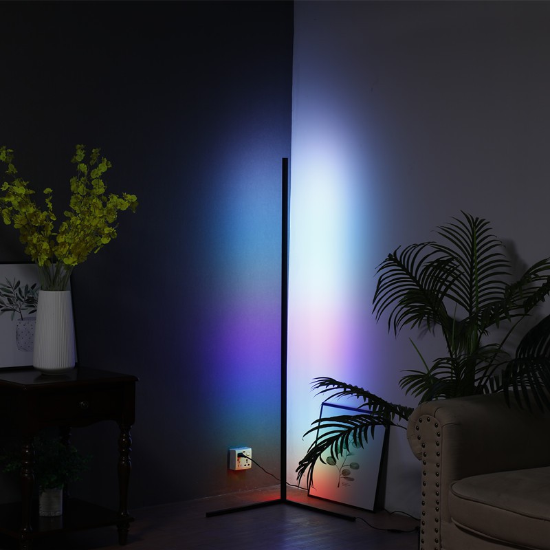 [Ready Stock] Color Changing RGB Mood Lighting Metal LED Corner Floor ...