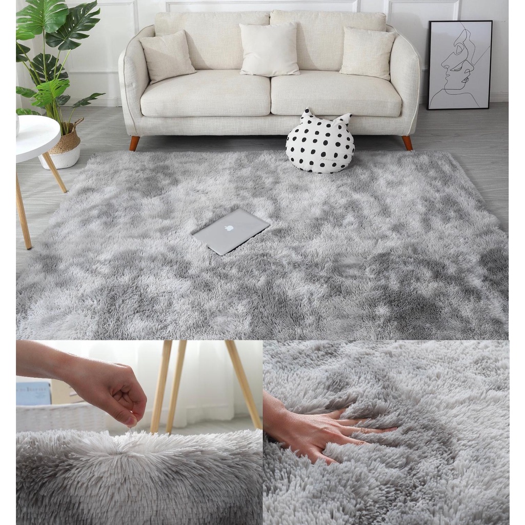 Nordic Solid long Plush Carpet Rugs For Living Room Large Size Anti ...