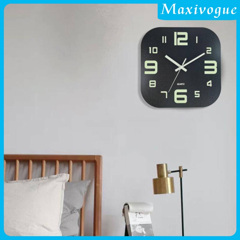 [HOT!] 30cm Square Wall Clock ,Luminous Wooden Decorative, Modern Night ...