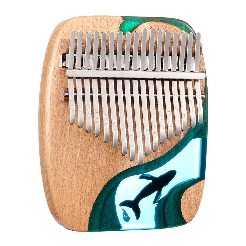 Kalimba Mbira 17 Keys Body Thumb Piano Wood Dolphin Mahogany Mbira ...