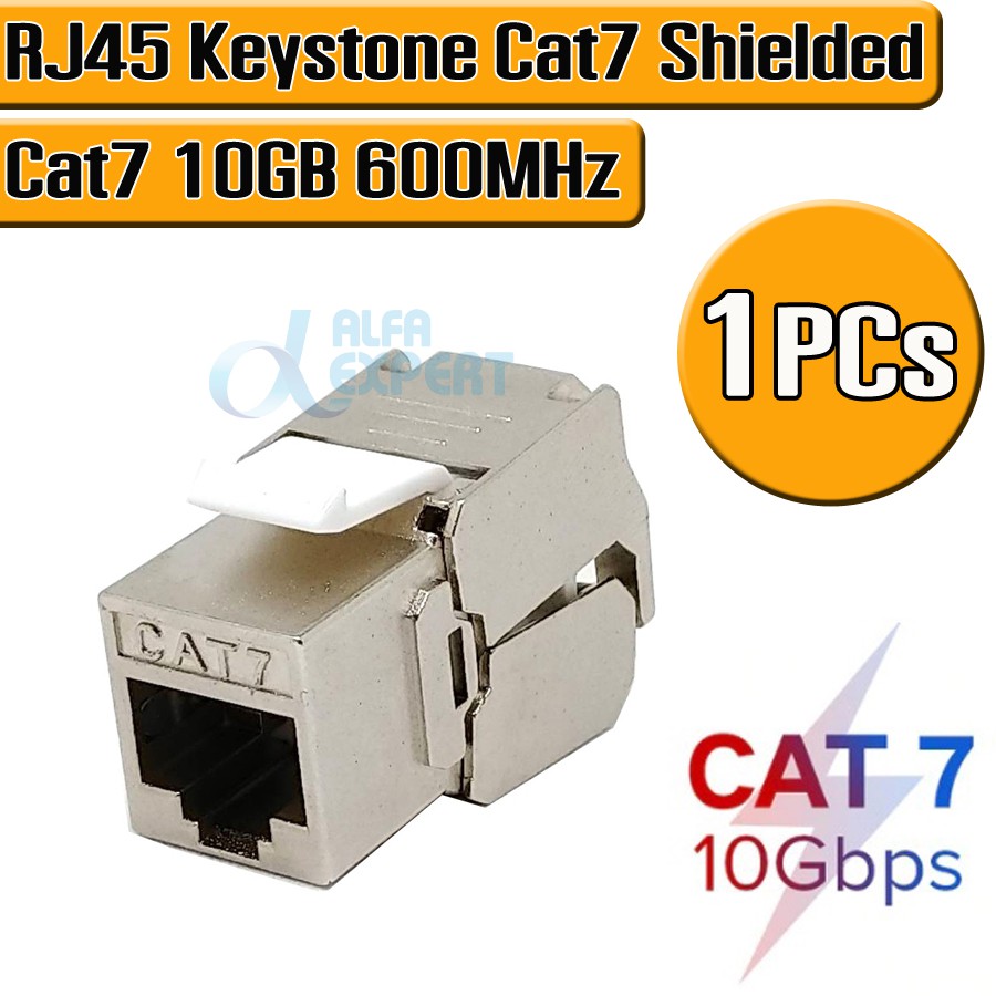 หัว RJ45 ตัวเมีย CAT7 1PCs RJ45 Keystone Cat7 Cat6A Shielded FTP Zinc ...