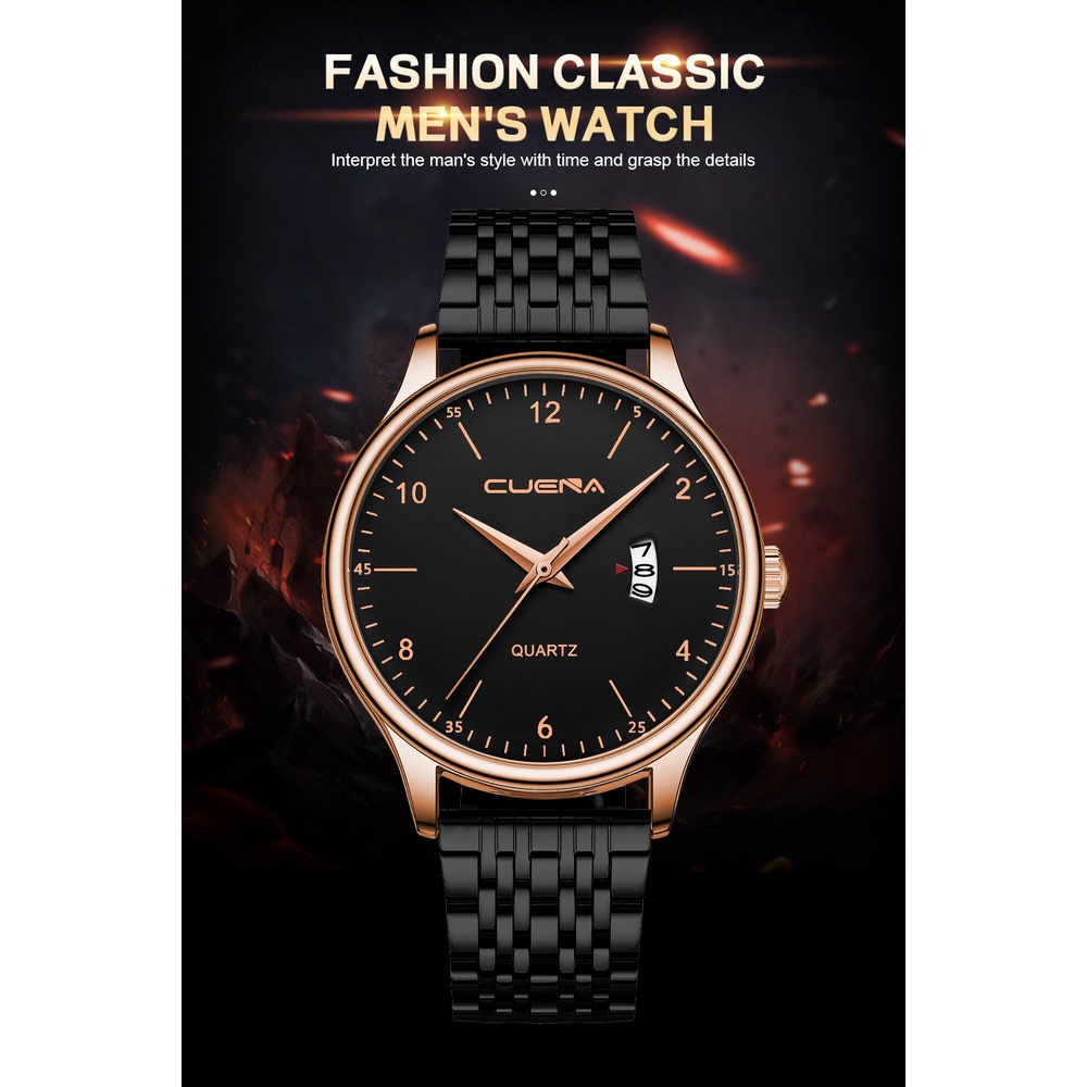 Cuena นาฬิกาข้อมือควอทซ์ลําลอง กันน้ํา สไตล์สปอร์ต แฟชั่นสําหรับผู้ชาย ...