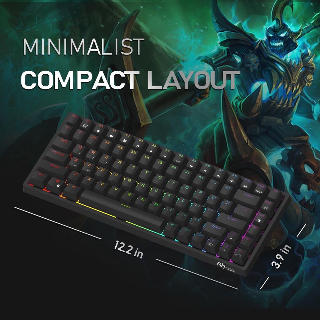 RK ROYAL KLUDGE RK84 Mechanical Keyboard 2.4Ghz Wireless/Bluetooth ...
