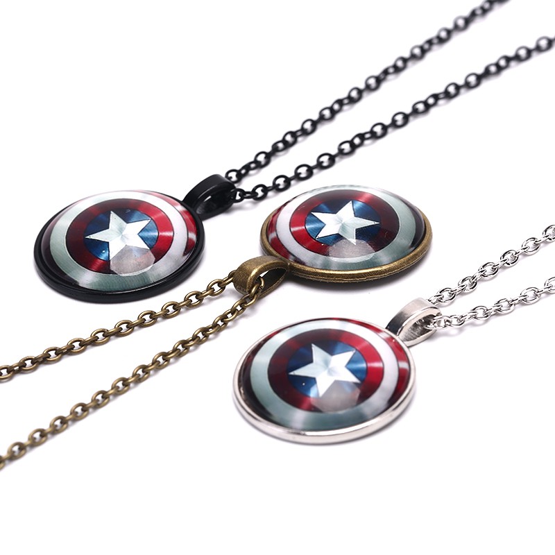 PurpleredtoUnisex Captain America Pentacle Shield Pendant Necklace ...