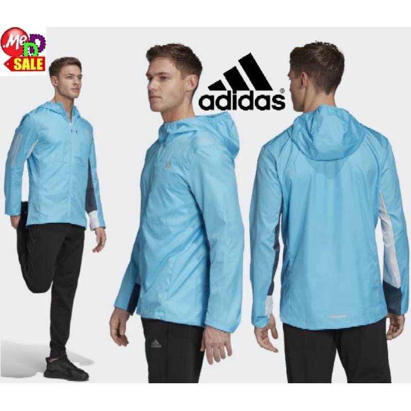 Adidas - ใหม่ เสื้อแจ็คเก็ตกันลม-กันน้ำ(ละออง) OWN THE RUN HOODED WIND ...