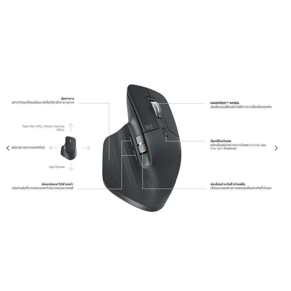 ช้อปดีมีคืน Logitech MX Master 3 Advanced Wireless Mouse - Graphite Warranty 1 Year - y4mh8ysgqf ...