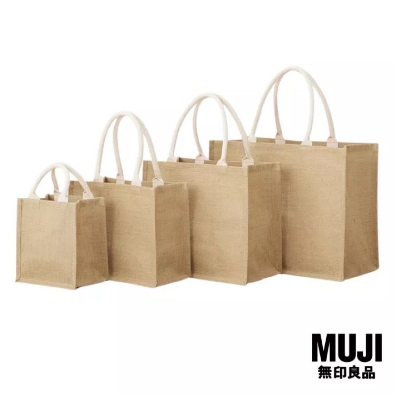 MUJI JUTE MY BAG กระเป๋า ปอกระเจา กระเป๋ารักษ์โลก มูจิ กระเป๋ามูจิ กระเป๋าผ้ามูจิ - bbpackaging ...