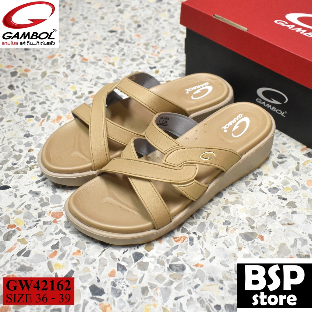 Gambol แกมโบล รองเท้าแตะ สวม ส้นเตารีด ผู้หญิง GW42178 Size 36-39 ...